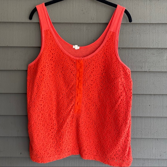J. Crew | Tops | Jcrew Lace Overlay Tank M | Poshmark
